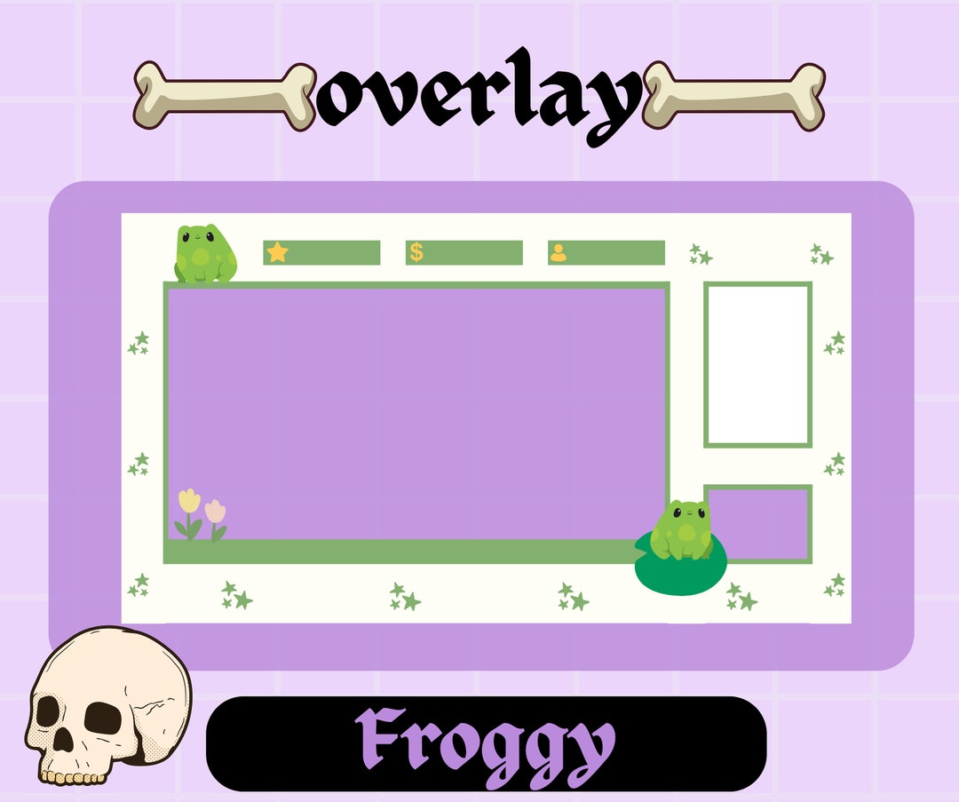 Froggy Stream Overlay for Twitch Cute Frog Streaming Design - Etsy