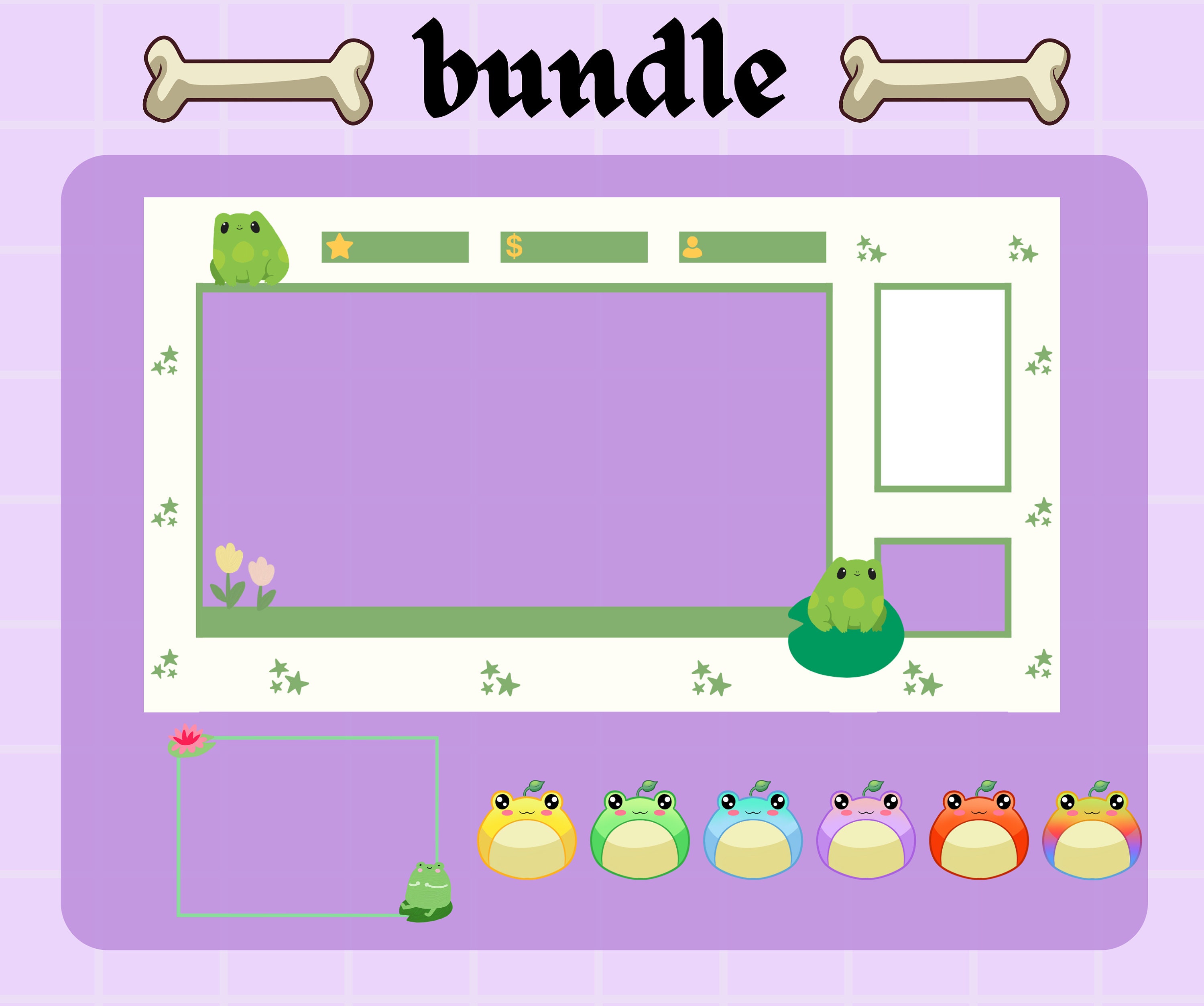 Froggy Stream Bundle for Twitch Cute Frog Streaming Design Overlay ...