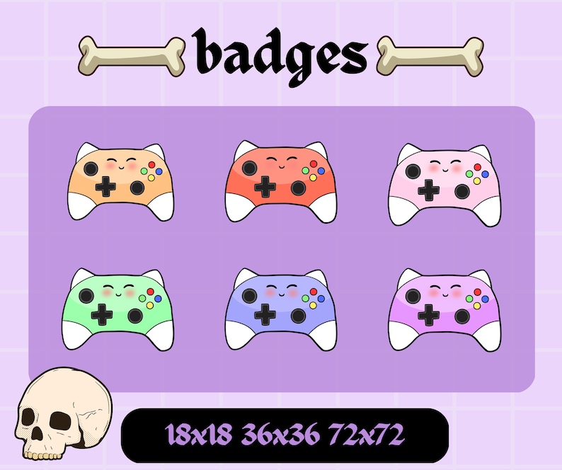 Cute Controller Sub Badge | Gaming | Kawaii | Retro | Streaming - Etsy