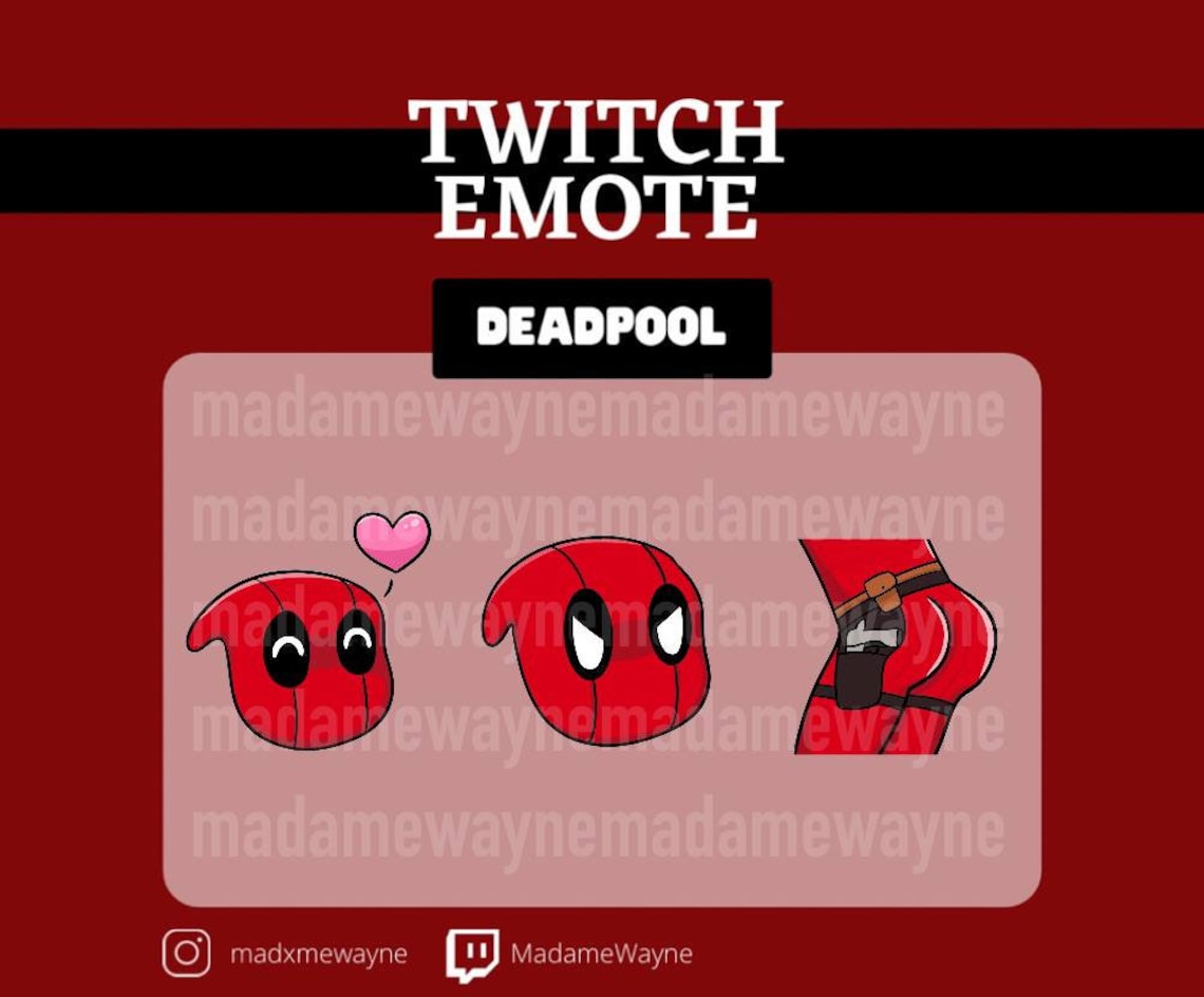 Deadpool Emote Set 3 Twitch Emotes Marvel Emote Pack Funny Streamer ...