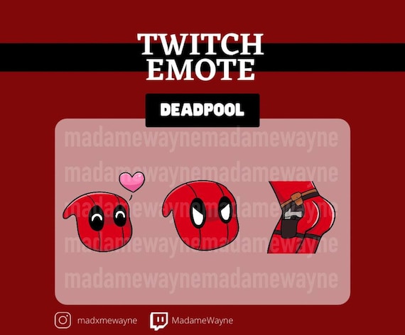Deadpool Emote Set 3 Twitch Emotes Marvel Emote Pack | Etsy