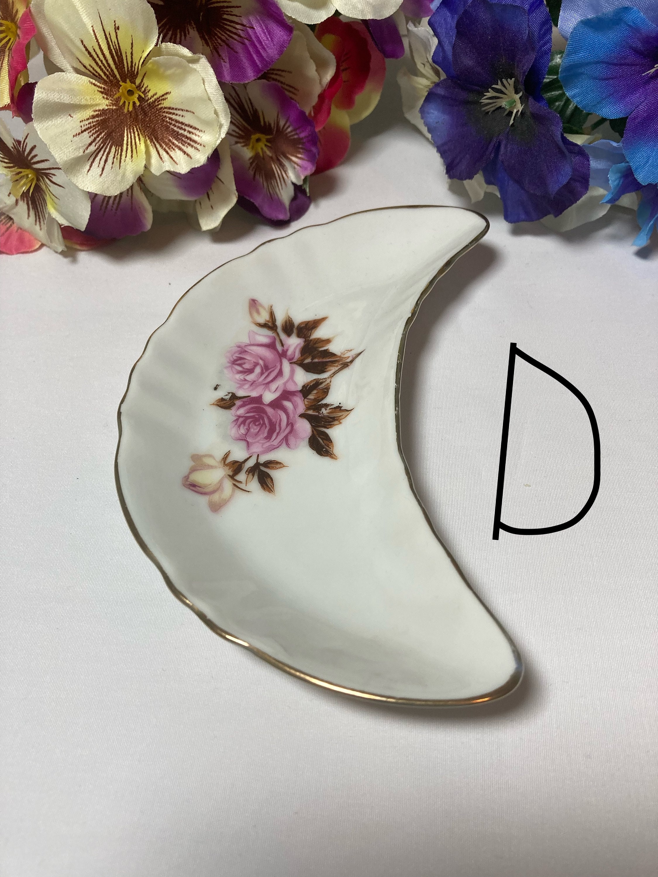 Antique Moon Dishes Vintage Moon Dish Flower Dish Flower Moon Dish ...