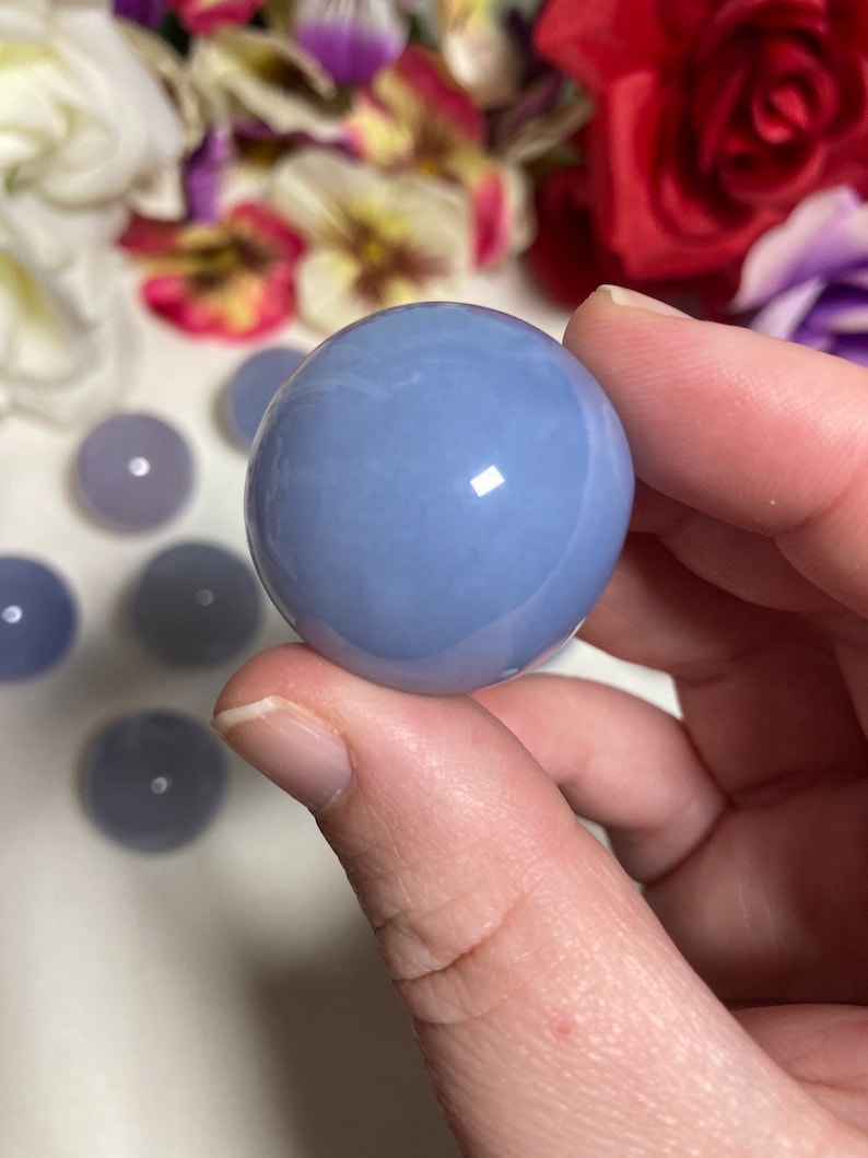 Blue Chalcedony Mini Sphere | Chalcedony Sphere | Crystal Spheres ...