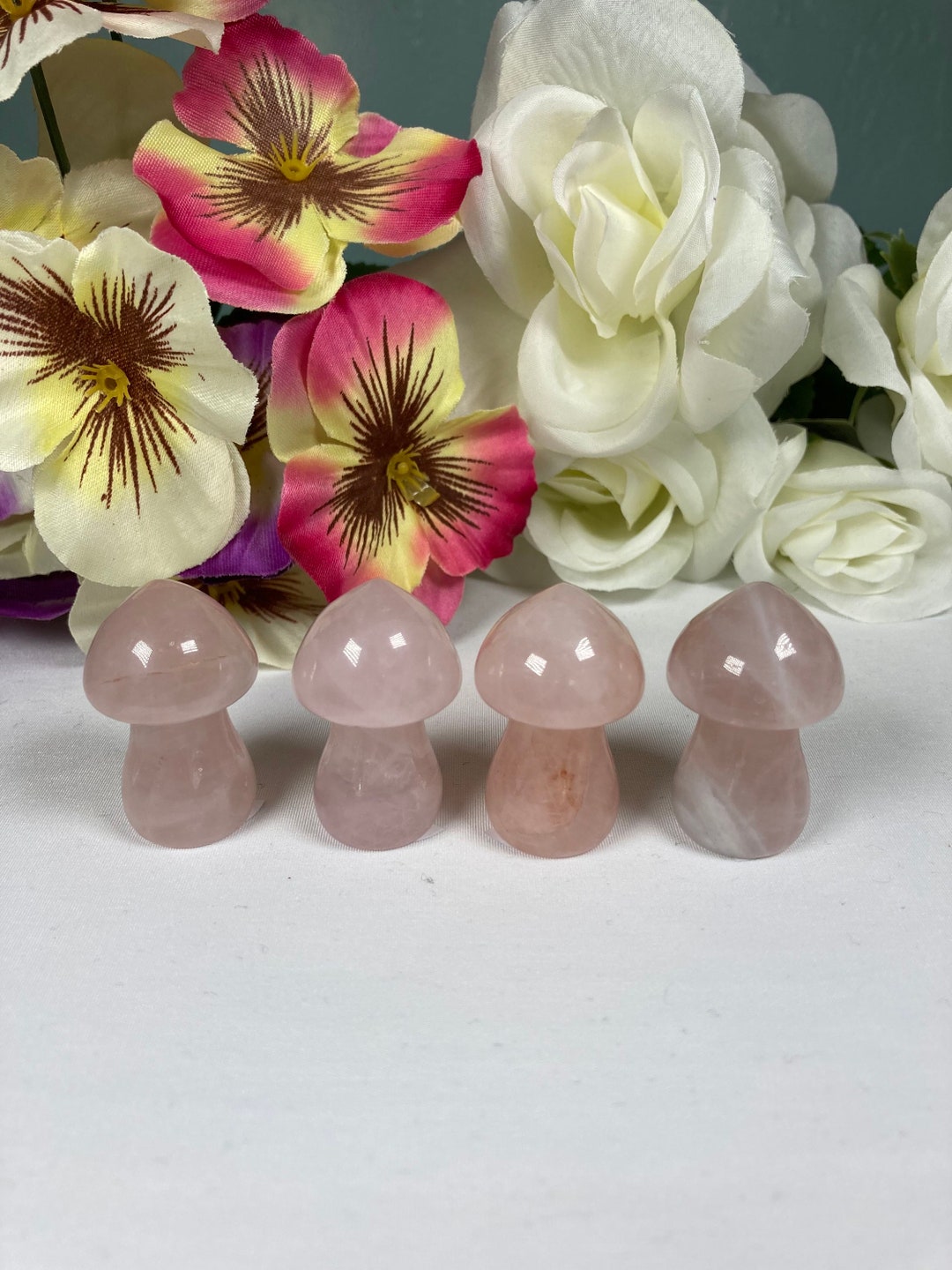 Rose Quartz Mushrooms | Rose Quartz Mushies | Crystal Carvings ...