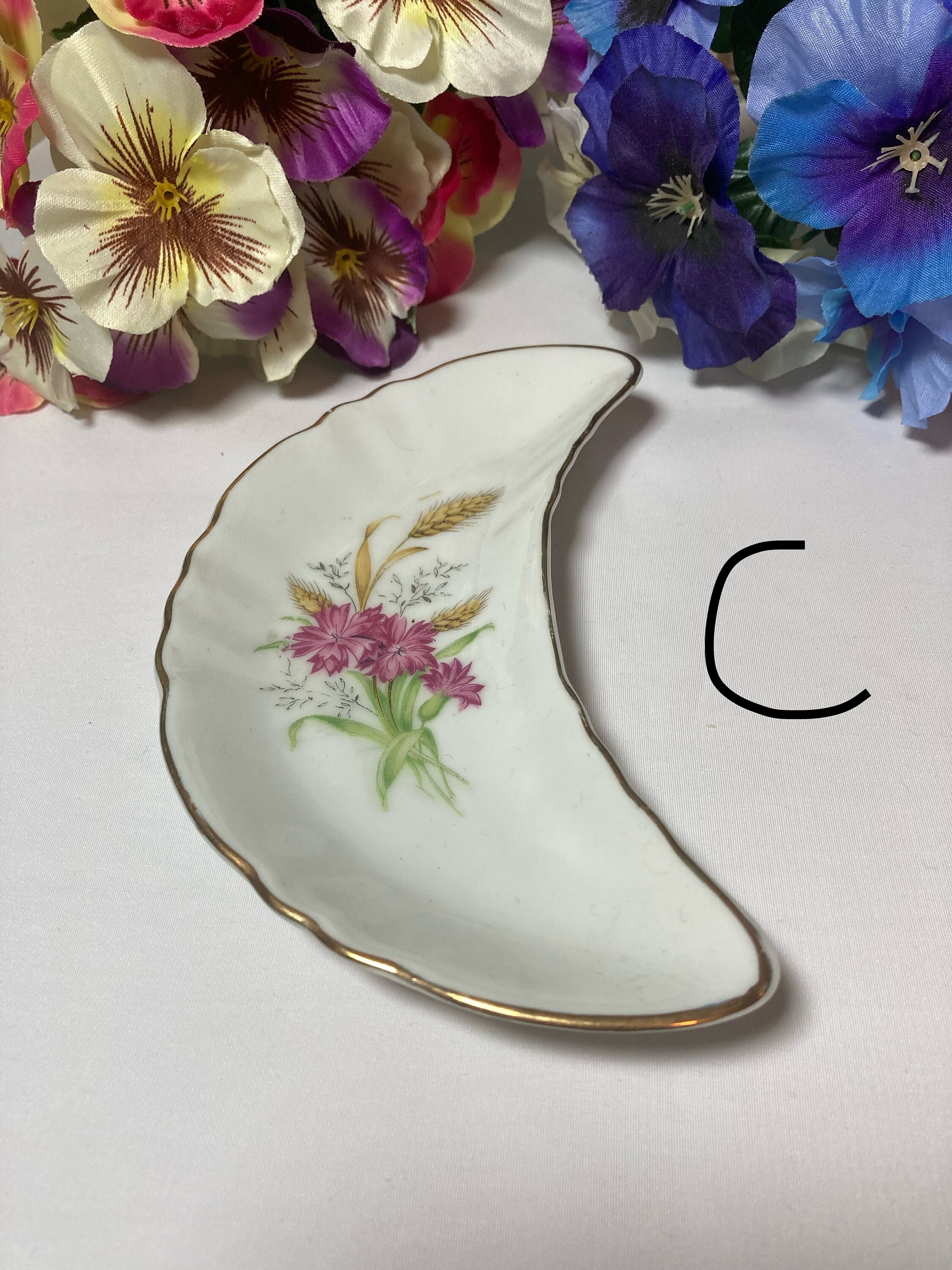Antique Moon Dishes Vintage Moon Dish Flower Dish Flower Moon Dish ...