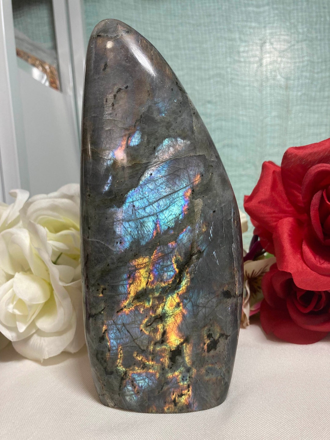 Mermaid Flash Labradorite Freeform | Statement Piece | Big Crystals ...