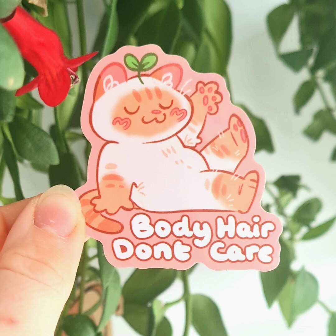 Body Positivity Hairy Cat Sticker - Etsy