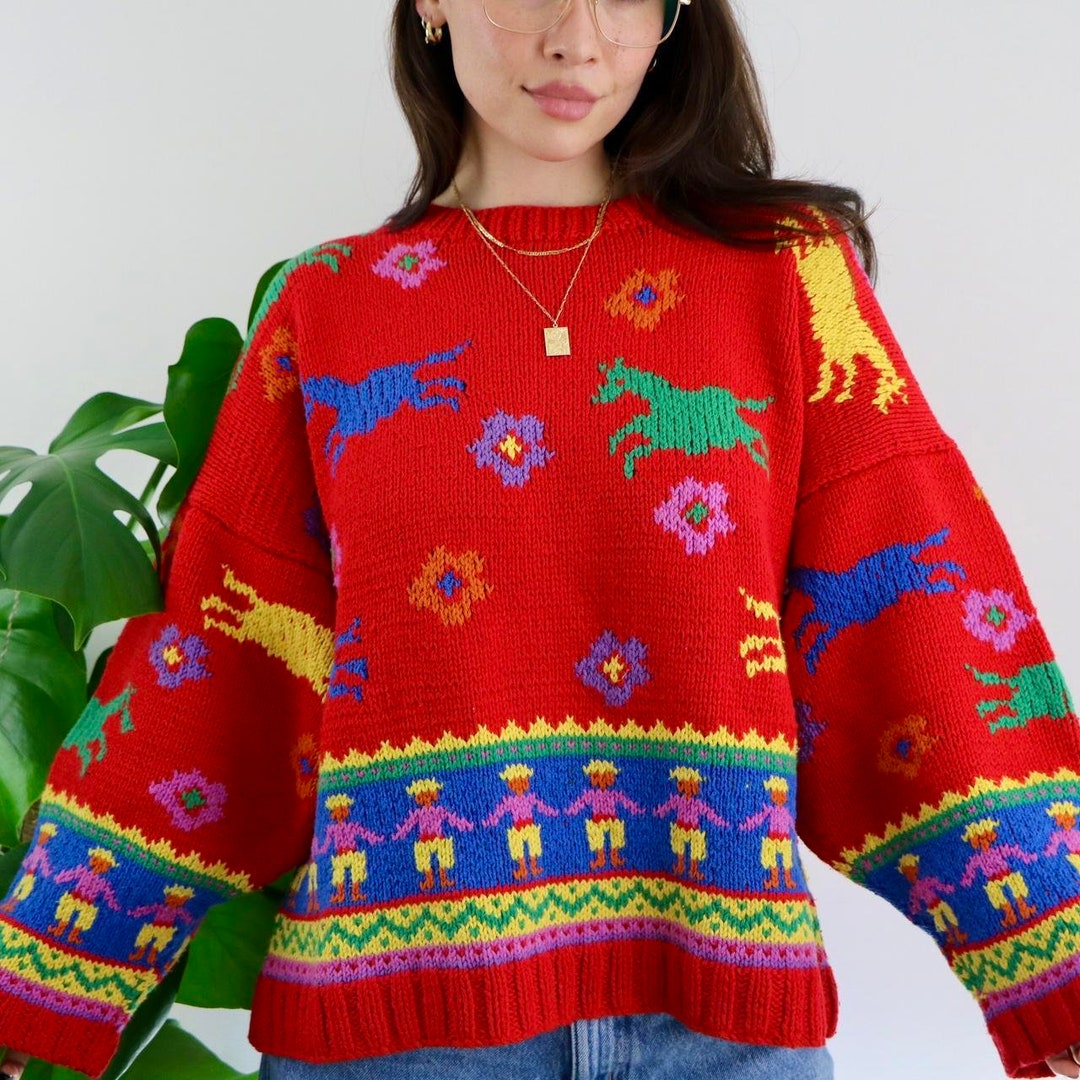 RARE Vintage 80s/90s Kidcore Slouchy Knit Jumper - Etsy