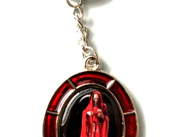 Santa Muerte Wooden Keychain - Etsy