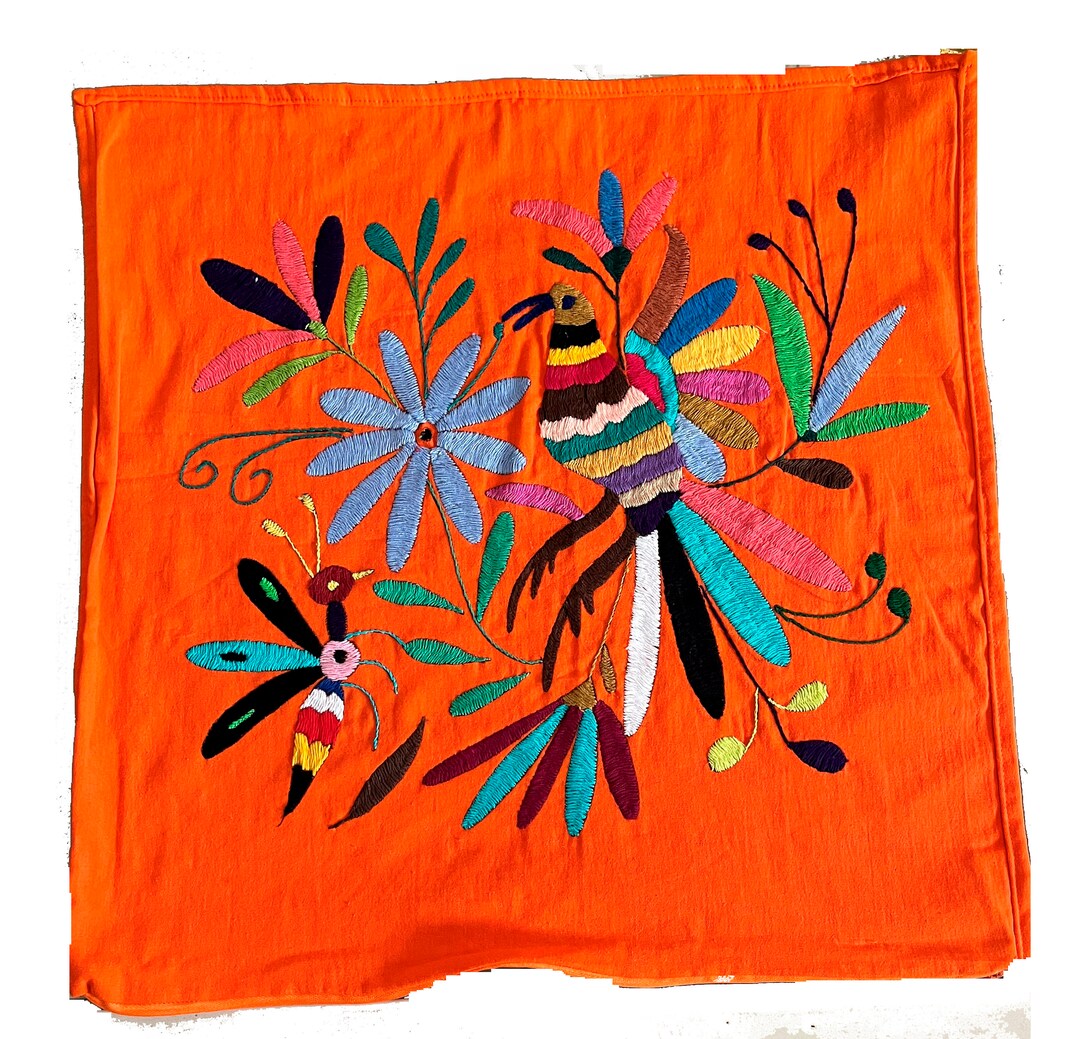 Rainbow Otomi Pillow Cover, Otomi Pillow Cover, Embroidered Mexican ...