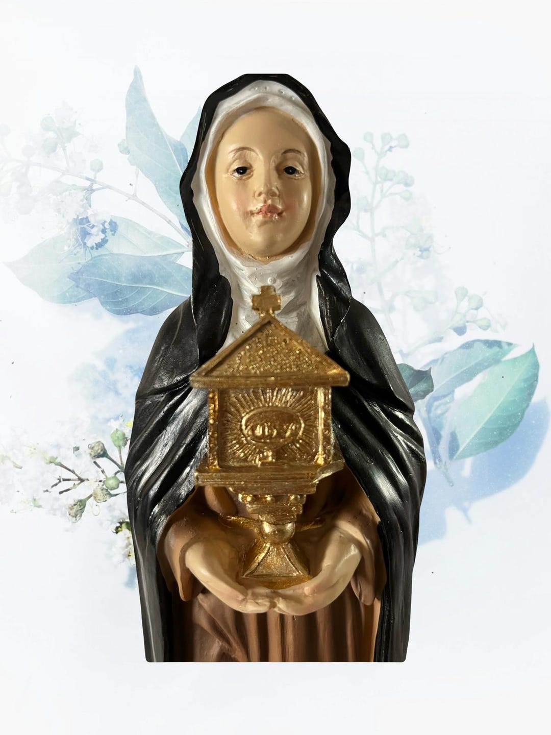 12" Saint Clare of Assisi Figurine – Catholic Religious Statue of Santa ...