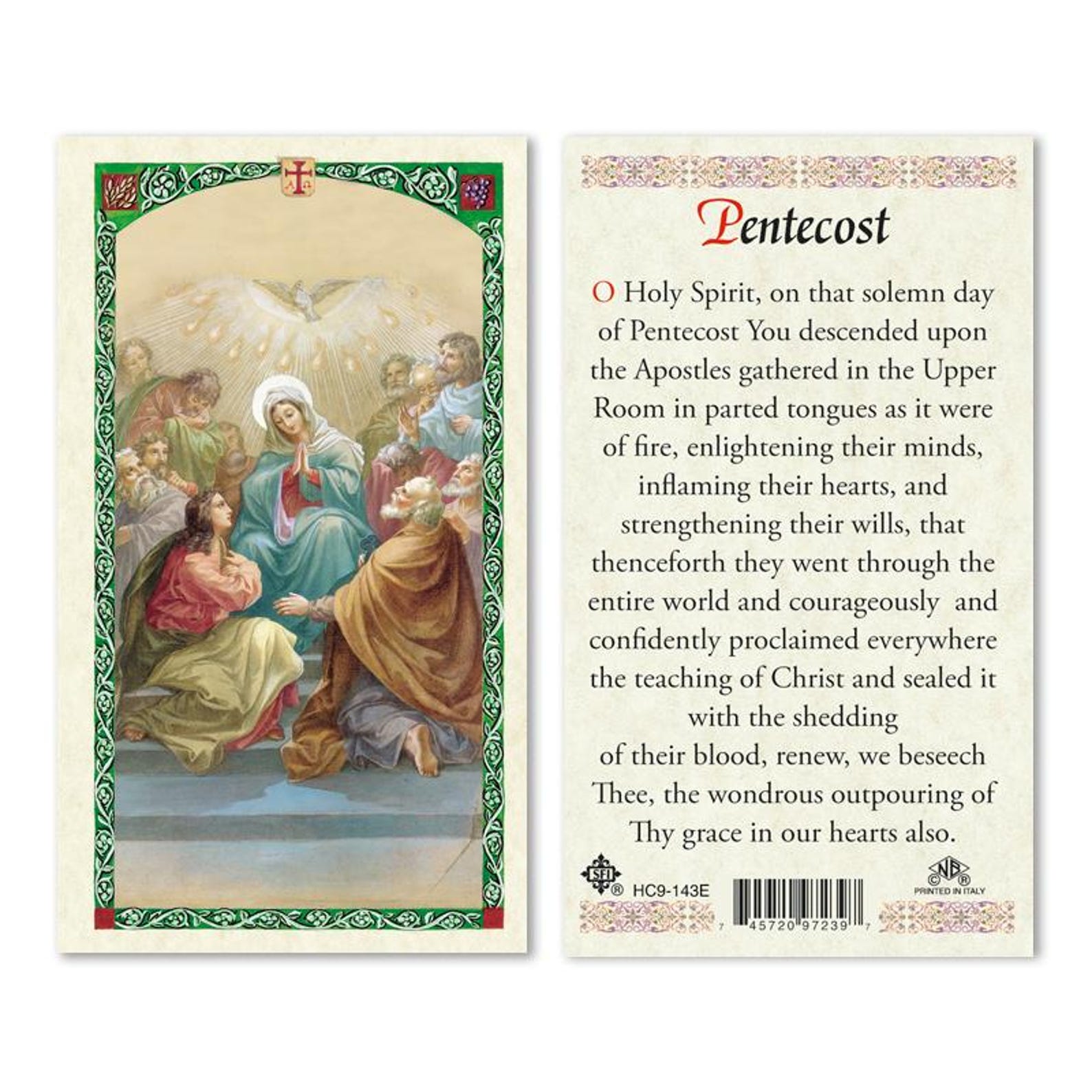 Pentecost Laminated Prayer Cards 2-sided Holy Cards - Etsy