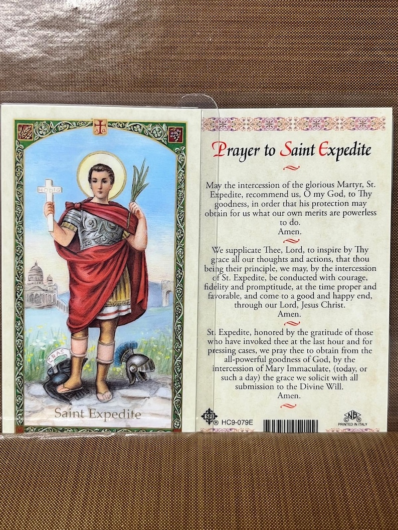 Prayer to - ST Expedite Laminated Prayer Cards - San Expedito 2-sided ...