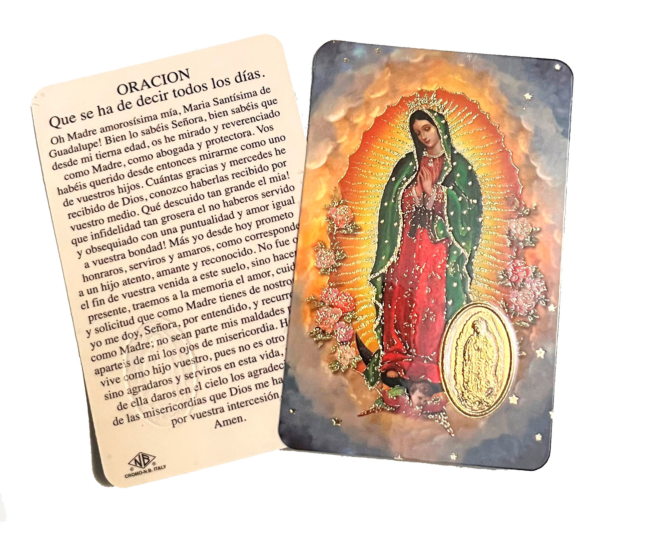 Virgen De Guadalupe Tarjeta De Oración. Our Lady of Guadalupe Prayer ...