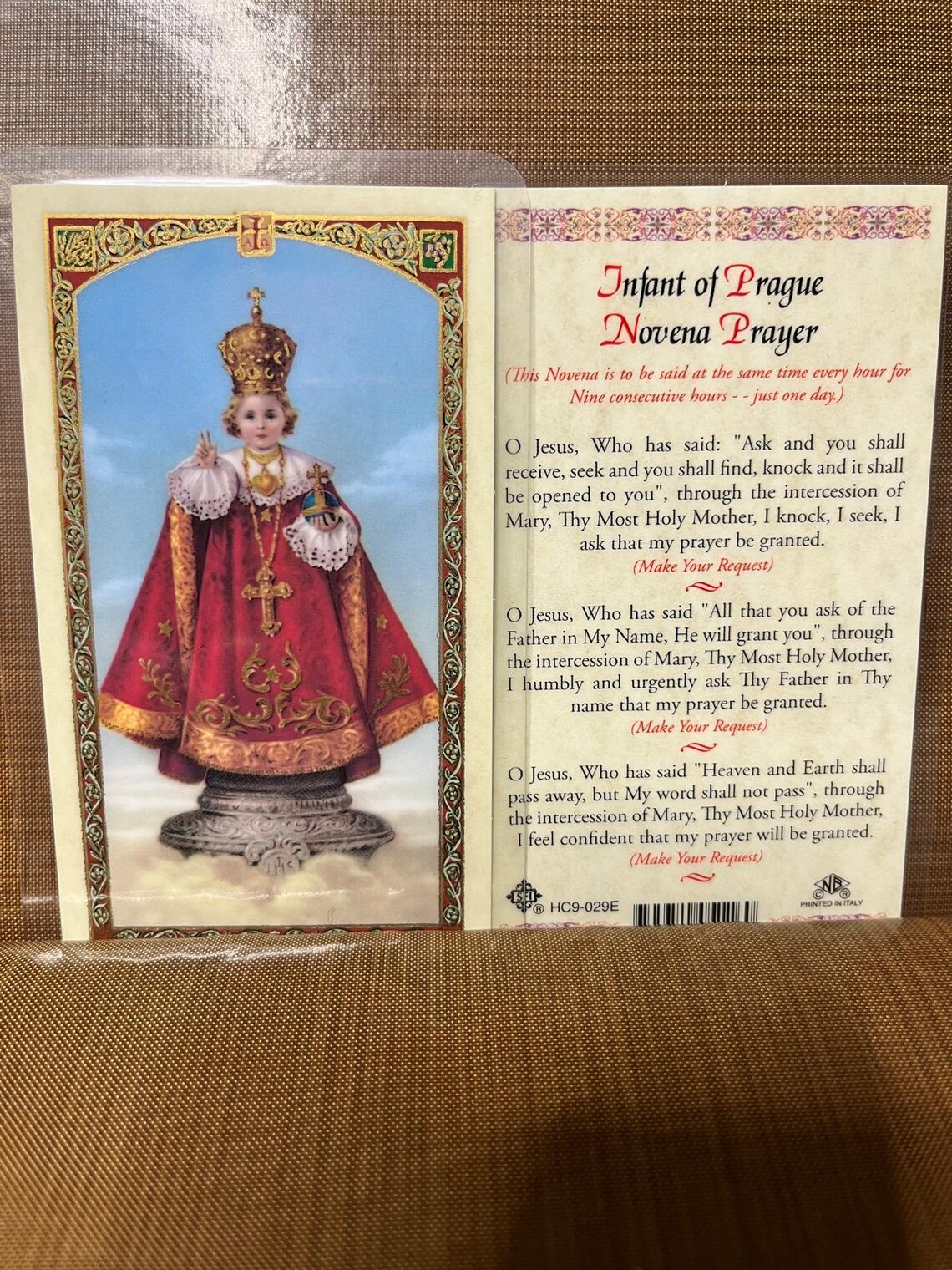 Infant of Prague - Novena Prayer Laminated Cards 2-sided Holy Cards - Etsy