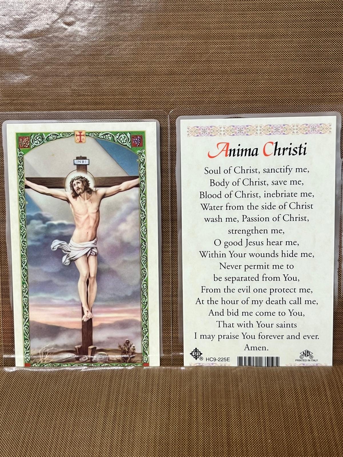 Crucifixion - Anima Christi Laminated Prayer Cards 2-sided Holy Cards ...