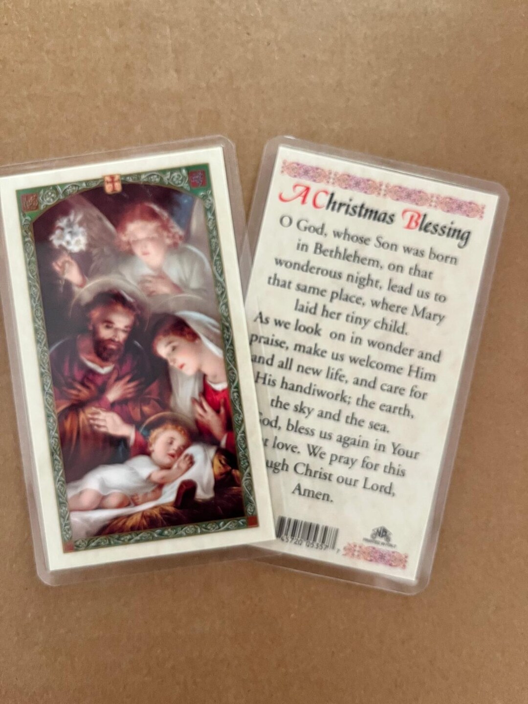 Nativity Scene - Christmas Blessing Laminated Prayer Cards | Una ...