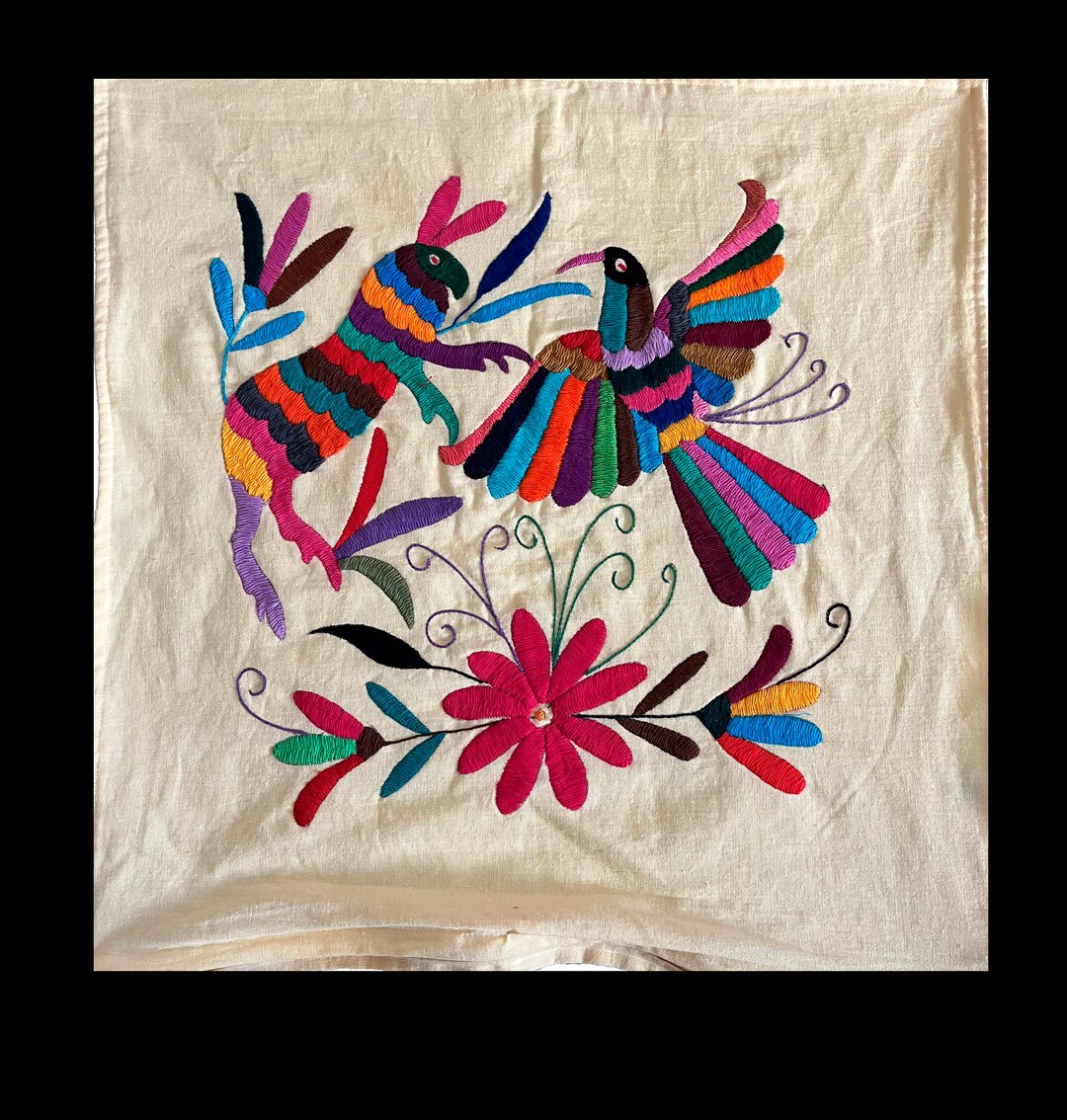 Rainbow Otomi Pillow Cover, Otomi Pillow Cover, Embroidered Mexican ...