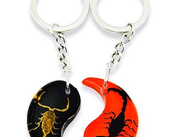 Leather Yin Yang Keychain - Etsy