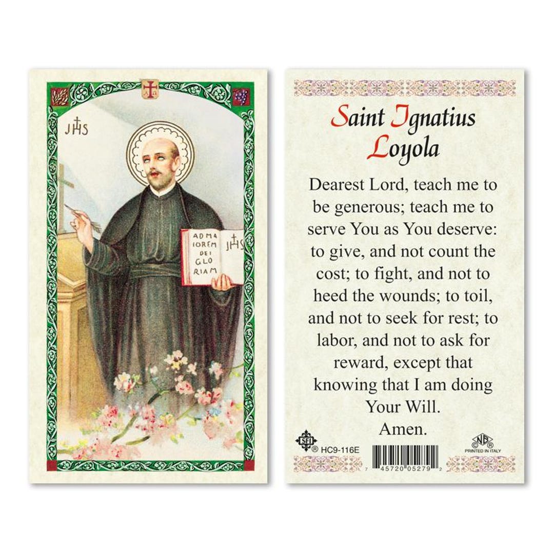 Prayer to - ST Ignatius Loyola Laminated Prayer Cards 2-sided Holy ...