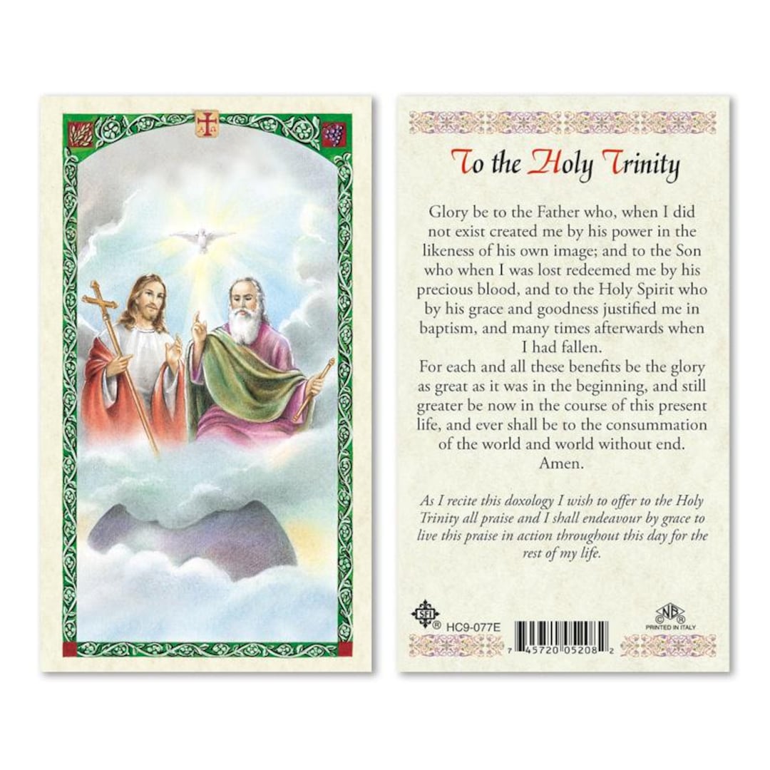 Prayer to - Holy Trinity Laminated Prayer Cards 2-sided Holy Cards - Etsy