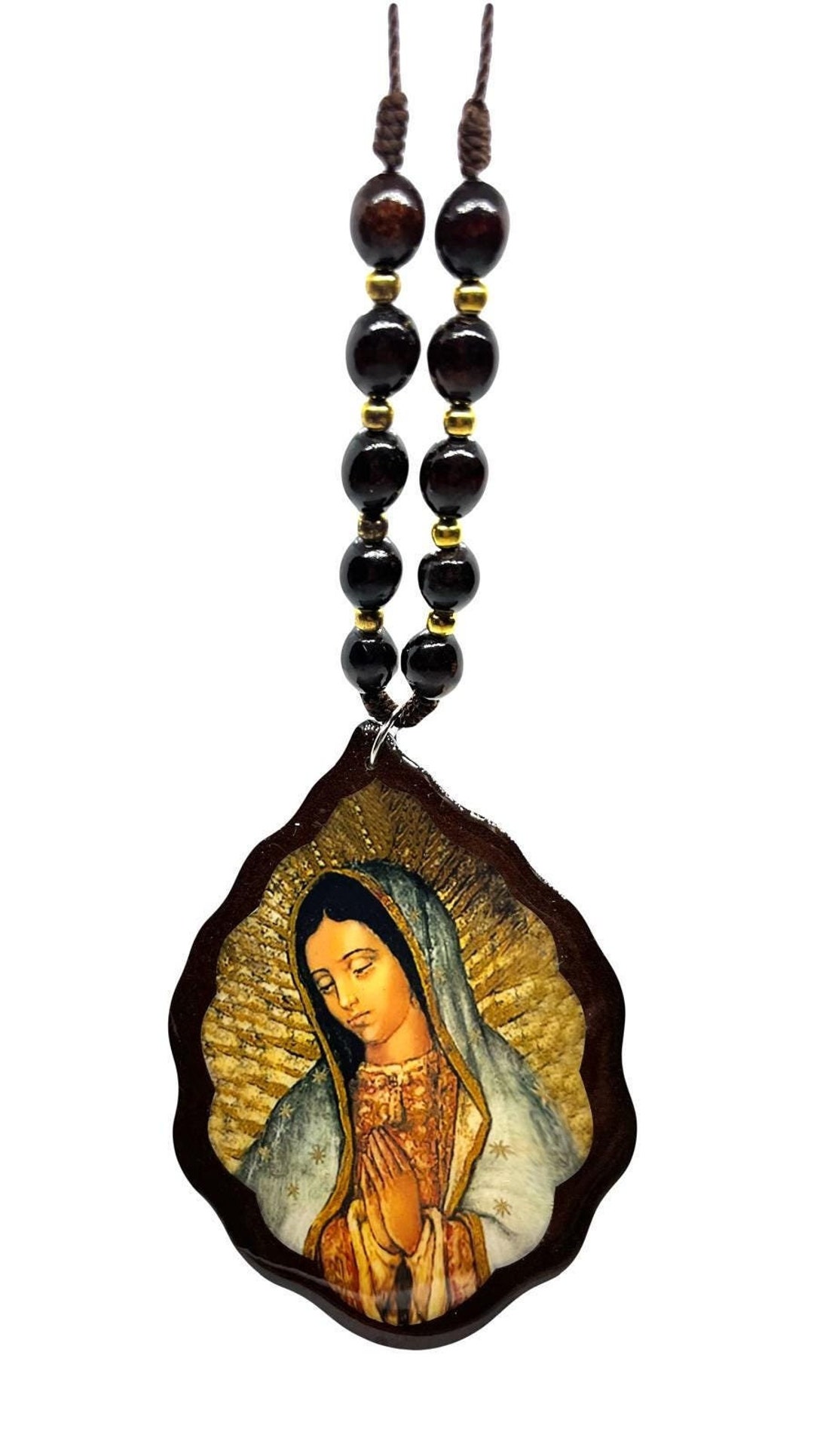 Our Lady of Guadalupe Car Charm - 8" Rearview Mirror Decoration With ...