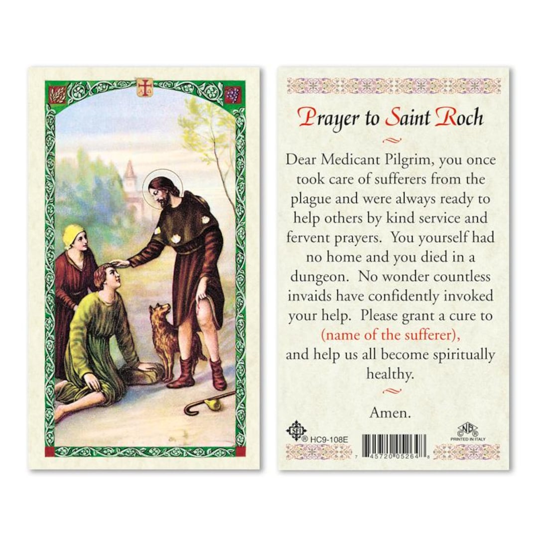 Prayer to - ST Roch Laminated Prayer Cards 2-sided Holy Cards - Etsy