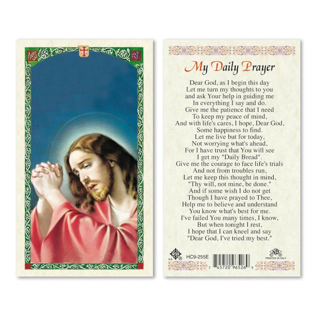 JESUS - My Daily Prayer Laminated Prayer Cards 2-sided Holy Cards - Etsy
