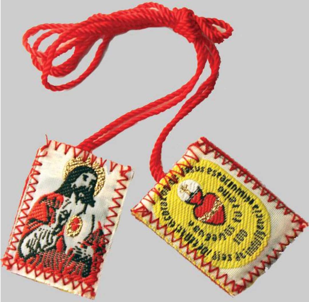 12-pack Detente Sacred Heart of Jesus Cloth Scapulars | Bulk Red ...