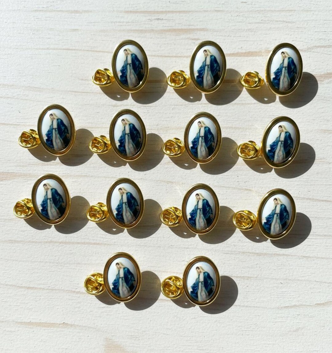 Lady of Grace – Milagrosa Lapel Pin – Gold Tone | 0.75" Catholic ...