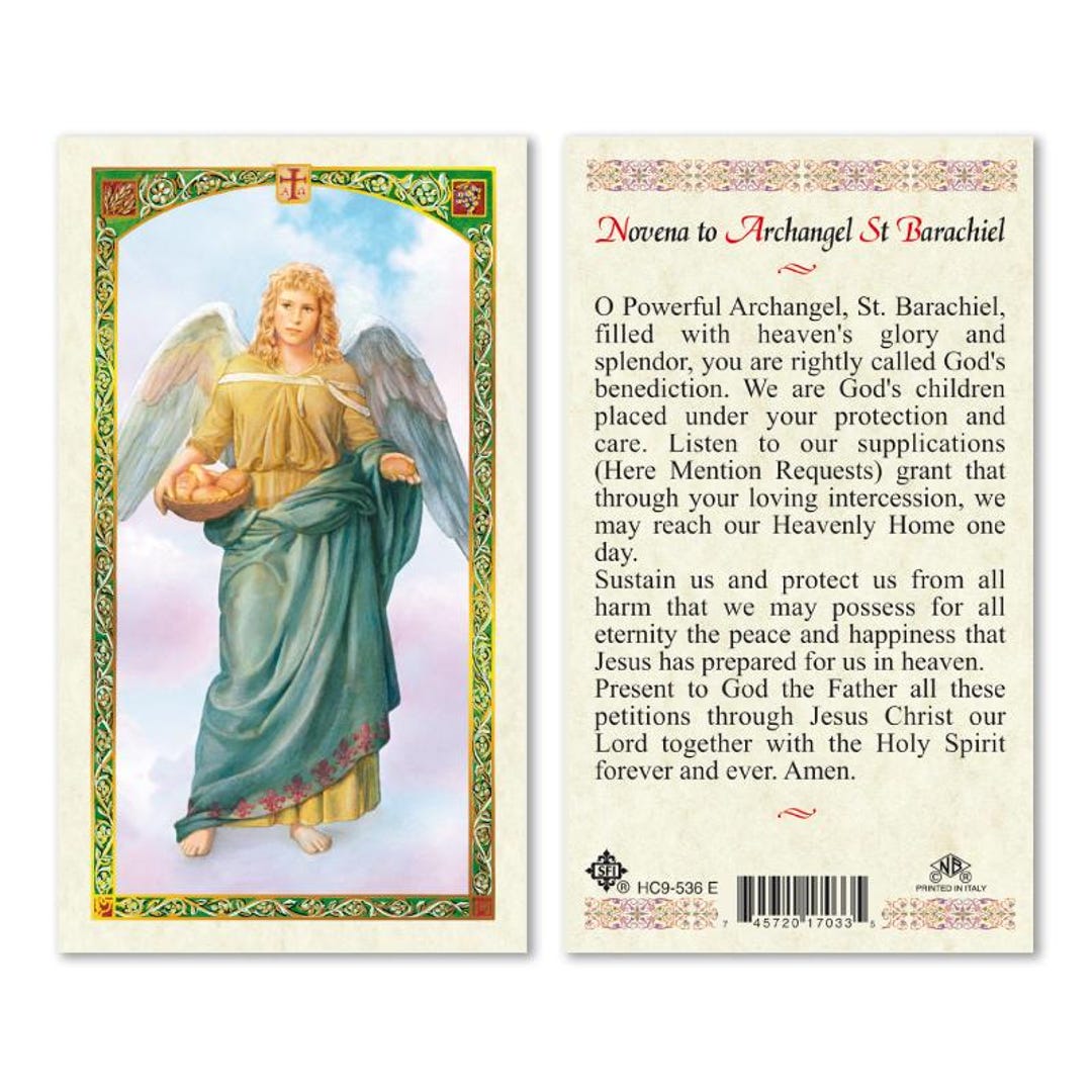 Novena Archangel Barachiel Laminated Prayer Cards 2-sided Holy Cards - Etsy