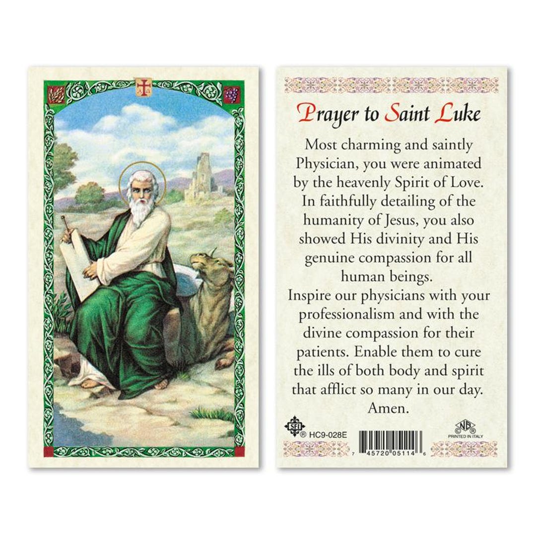 Prayer to - ST Luke Laminated Prayer Cards 2-sided Holy Cards - Etsy