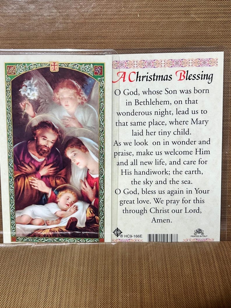 Nativity Scene - Christmas Blessing Laminated Prayer Cards | Una ...