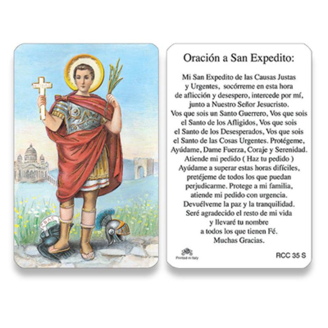 RCC Saint Expedite Laminated Prayer Cards 2-sided Holy Cards - Etsy