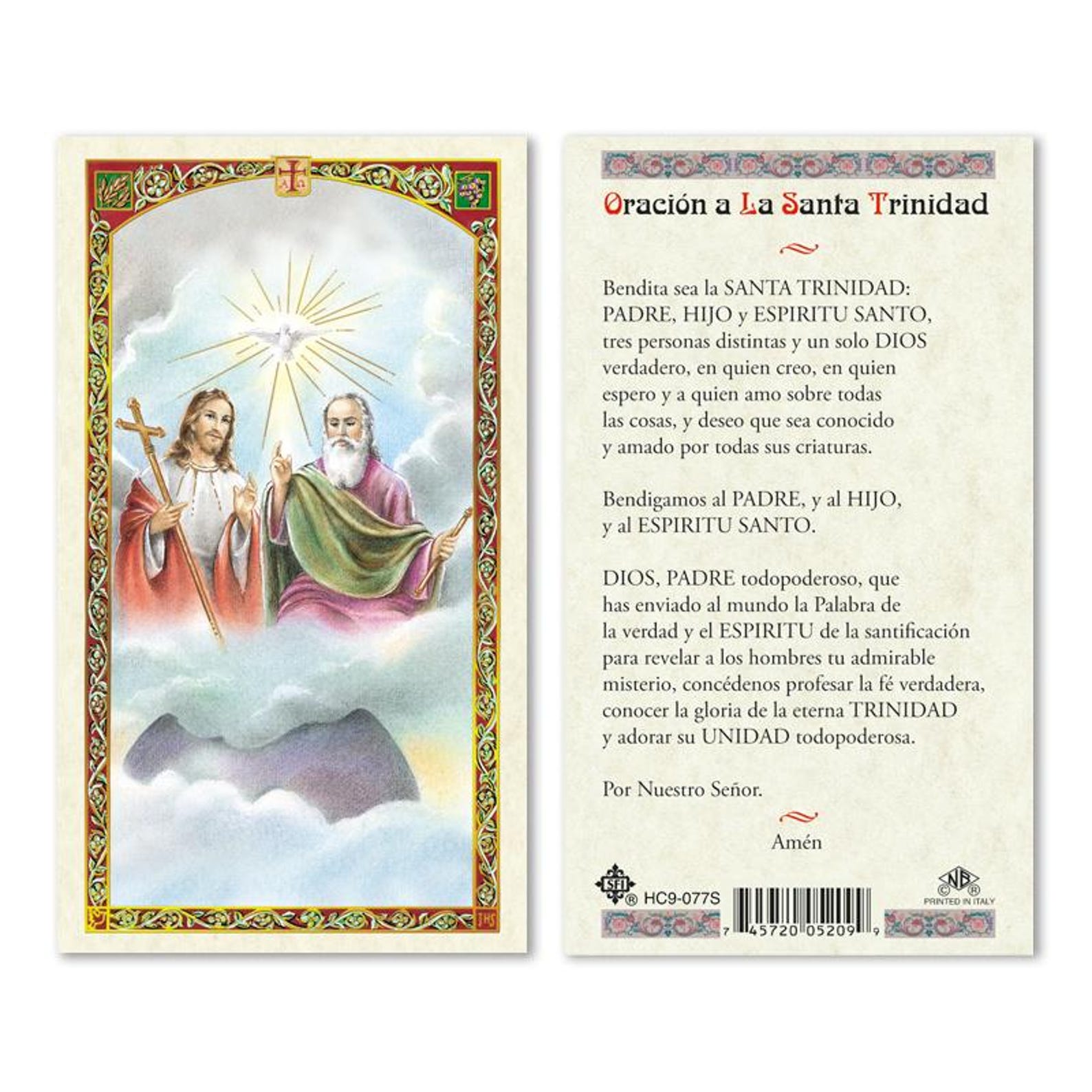 Prayer to Holy Trinity Laminated Prayer Cards 2-sided Holy Cards - Etsy