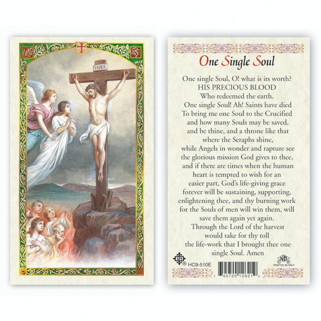 One Single Soul Laminated Prayer Cards 2-sided Holy Cards - Etsy