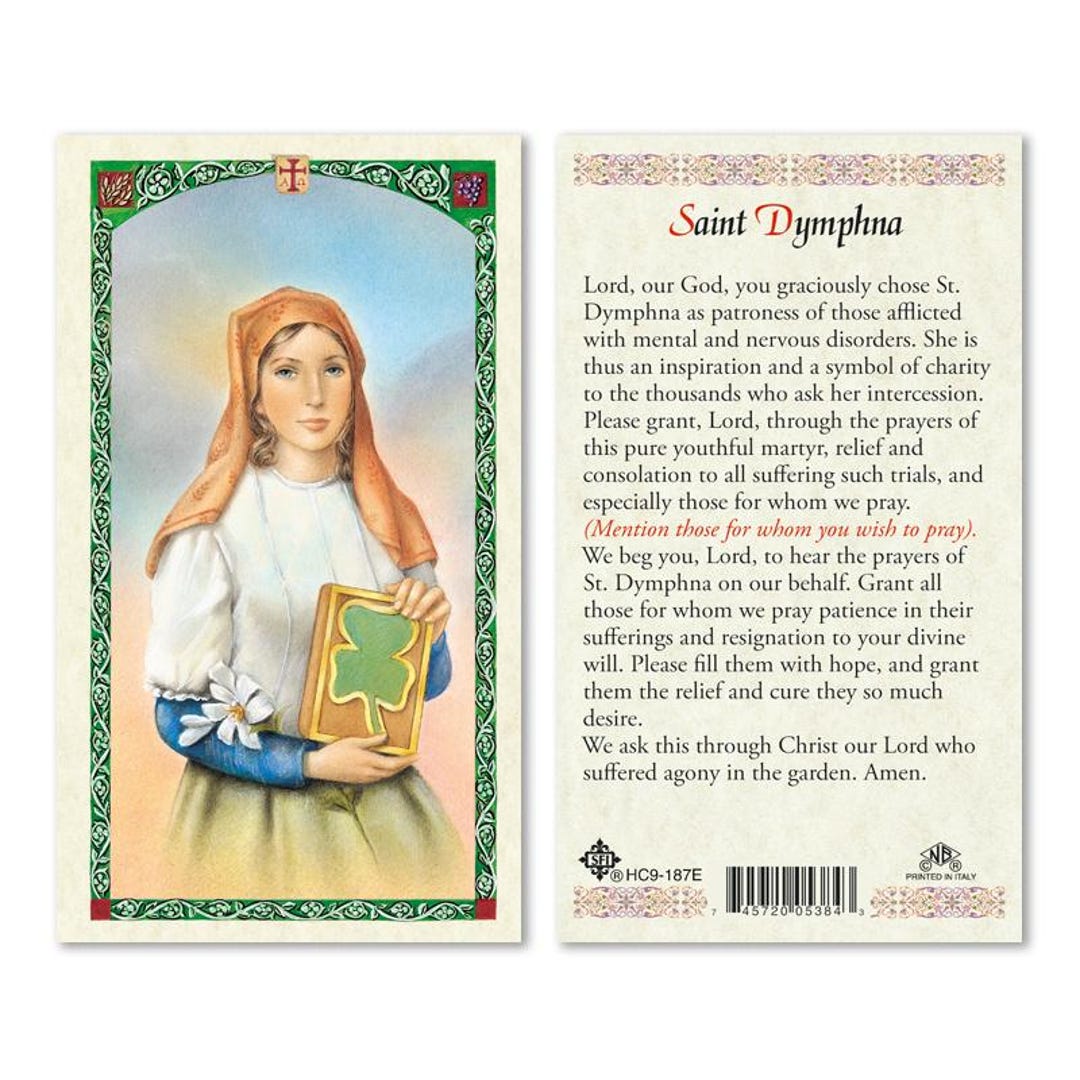 Prayer to - ST Dymphna Laminated Prayer Cards 2-sided Holy Cards - Etsy