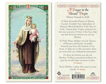 Our Lady of Mount Carmel Holy Card - Etsy