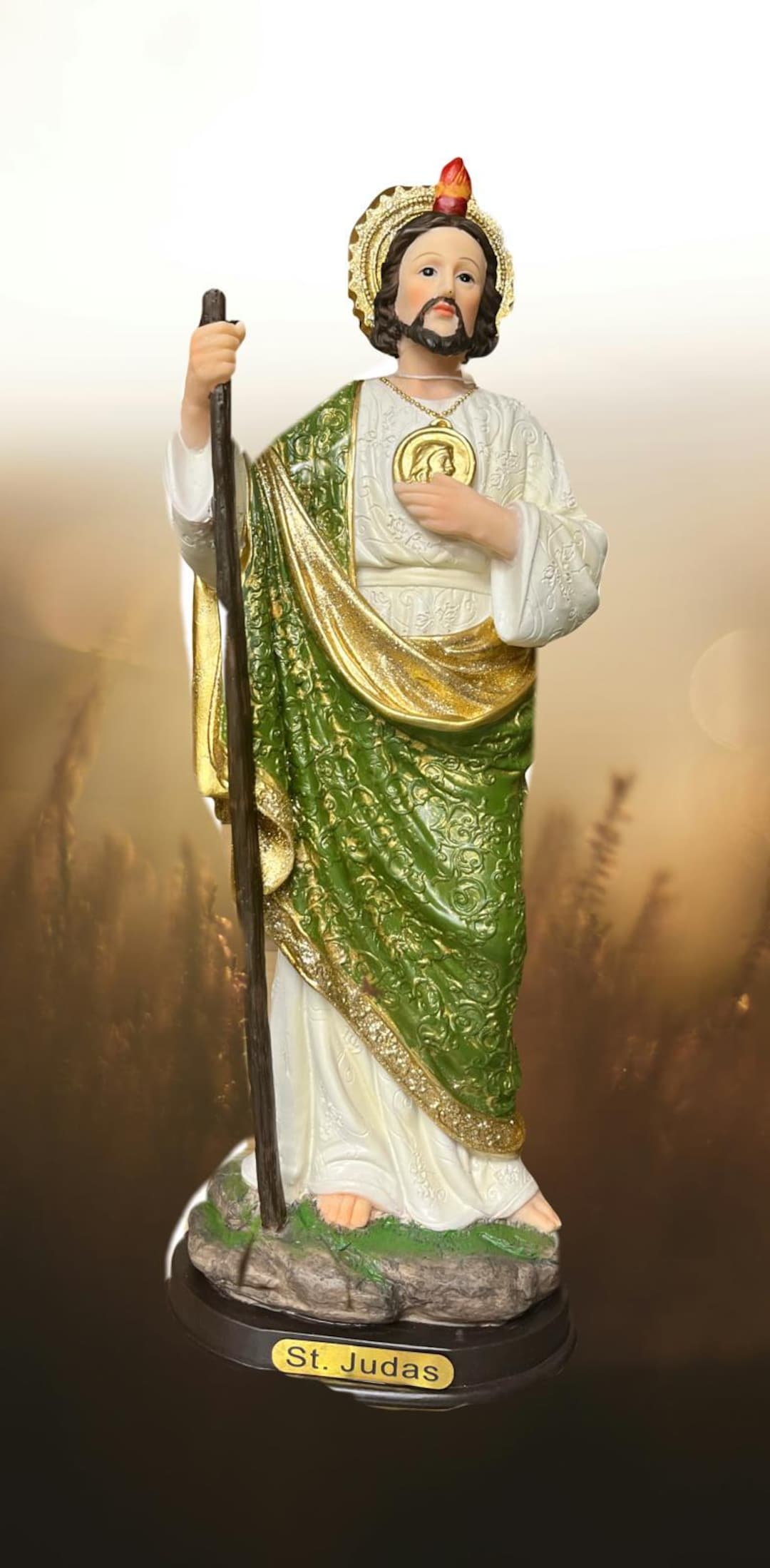 San Judas Tadeo Con Manto De Tela - Resin Catholic Religious Figure St ...