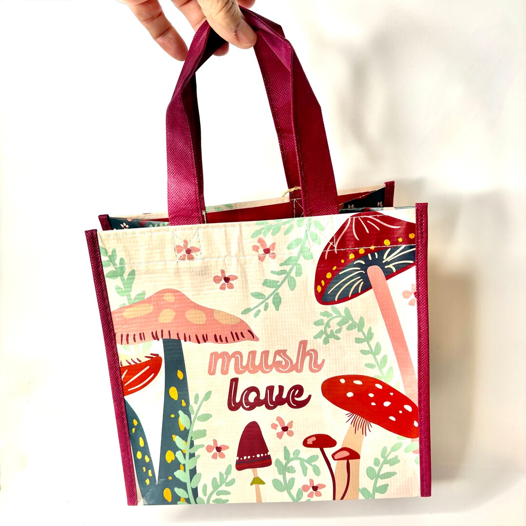 Red Mushroom Recycled Medium Bag "feeling' Mushy" - Etsy