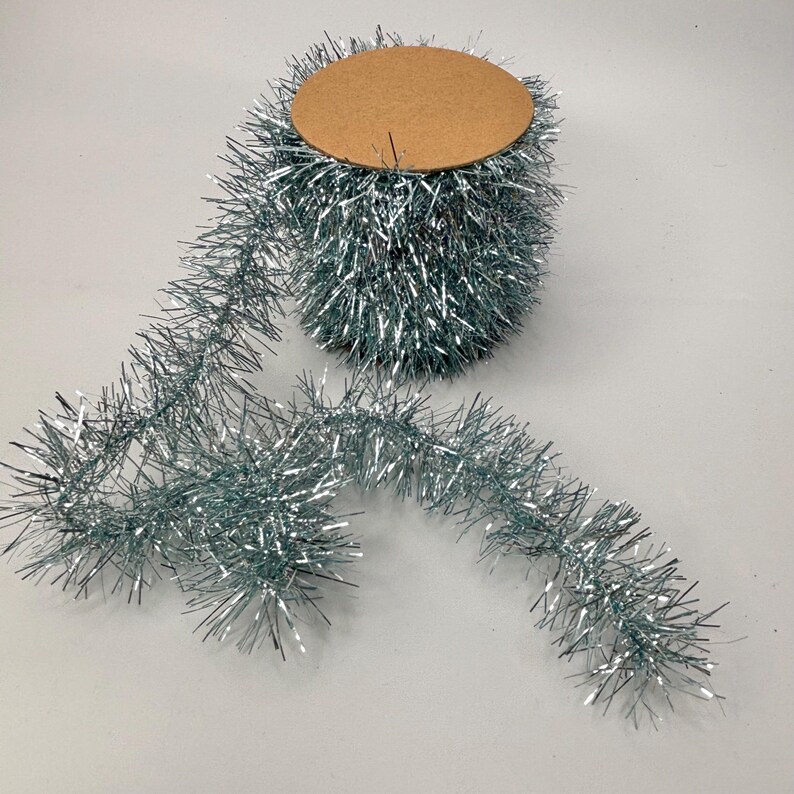 Exclusive Aqua Blue Silver Tinsel Garland: 12 Ft Vintage Style Holiday ...