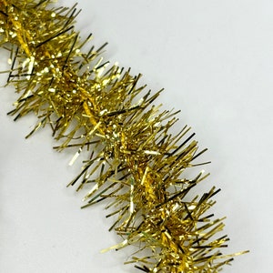 20 Ft Gold Tinsel Roll ~ Beautiful Shiny Light Gold Tinsel Garland, for ...