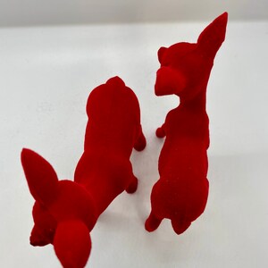 Vintage Inspired Red Flocked Fawn Deer Beautiful Set of 2 Red - Etsy UK