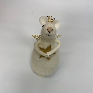 Angel Felt Mouse With Gold Star, Gold Crown and Metal Wings, Fairy ...