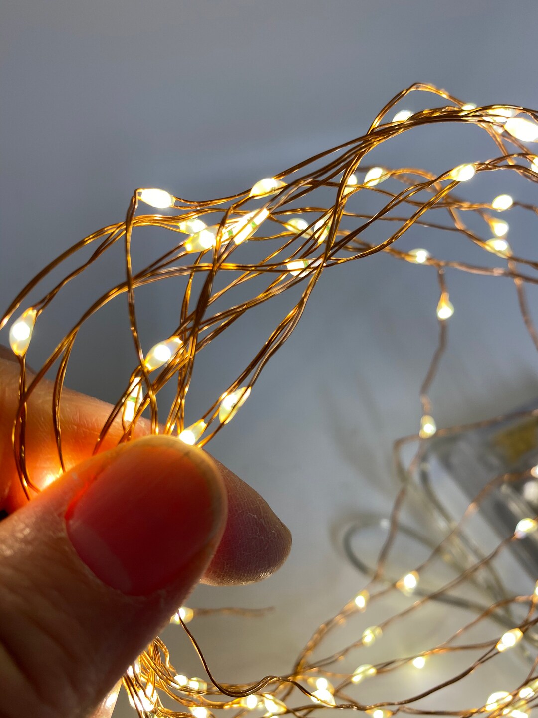 100 Micro Wire Fairy Lights - Light Strand, Battery Powered, Indoor Use ...