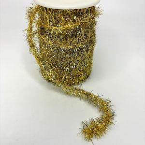 20 Ft Gold Tinsel Roll ~ Beautiful Shiny Light Gold Tinsel Garland, for ...
