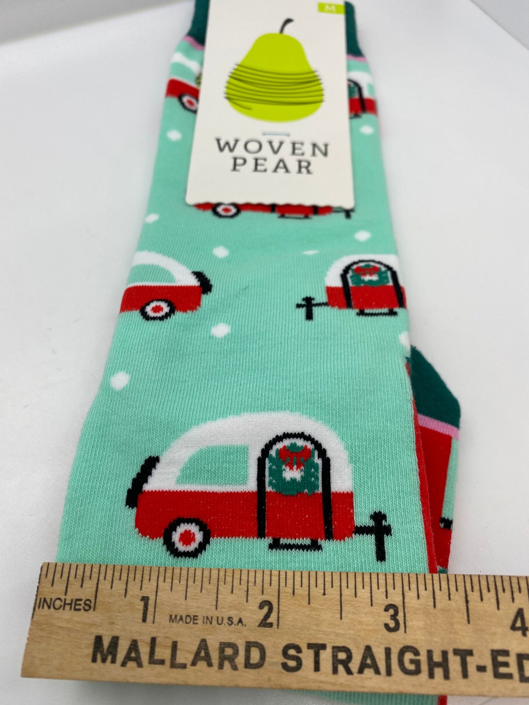 Happy Camper Socks, Retro Teardrop Camper Pattern Super Soft" Crew ...
