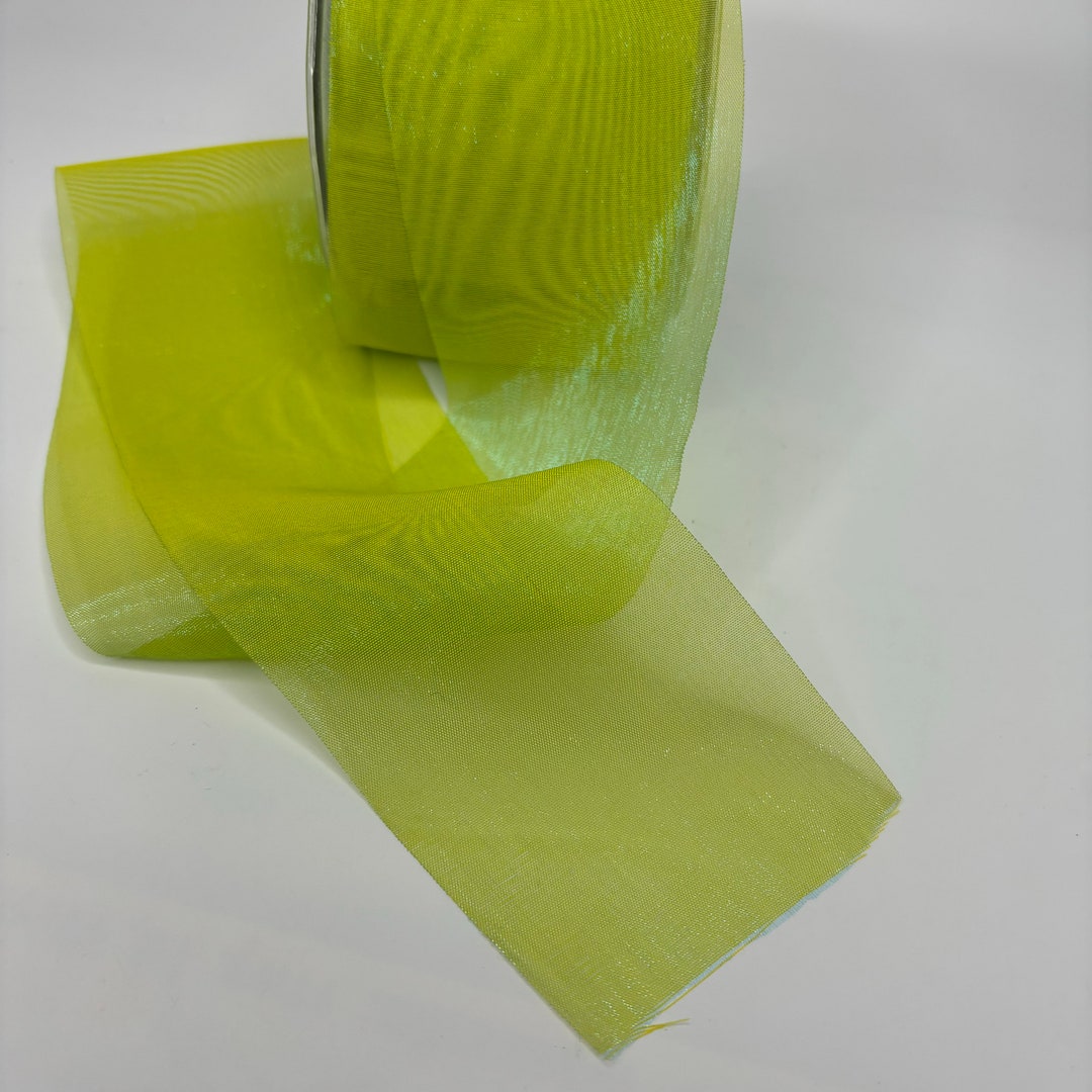 Parrot Green Shimmer Sheer Ribbon: 3" X 50 Yd May Arts #E16 Nylon - Etsy