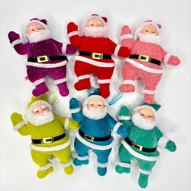 Flocked Santa - Etsy