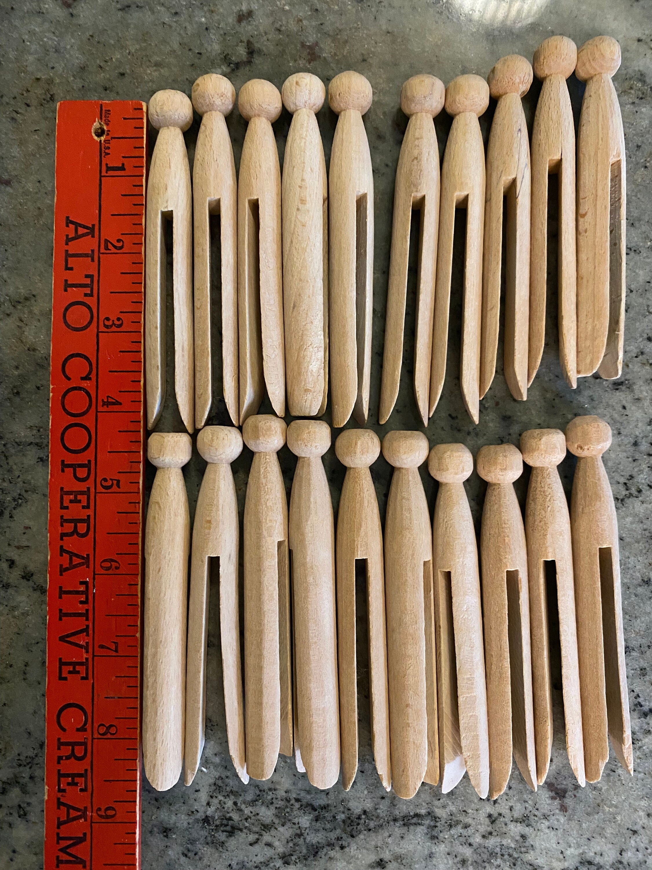 Vintage Wooden Clothespins - Set of 20 - Laundry Decor & Craft Supply ...